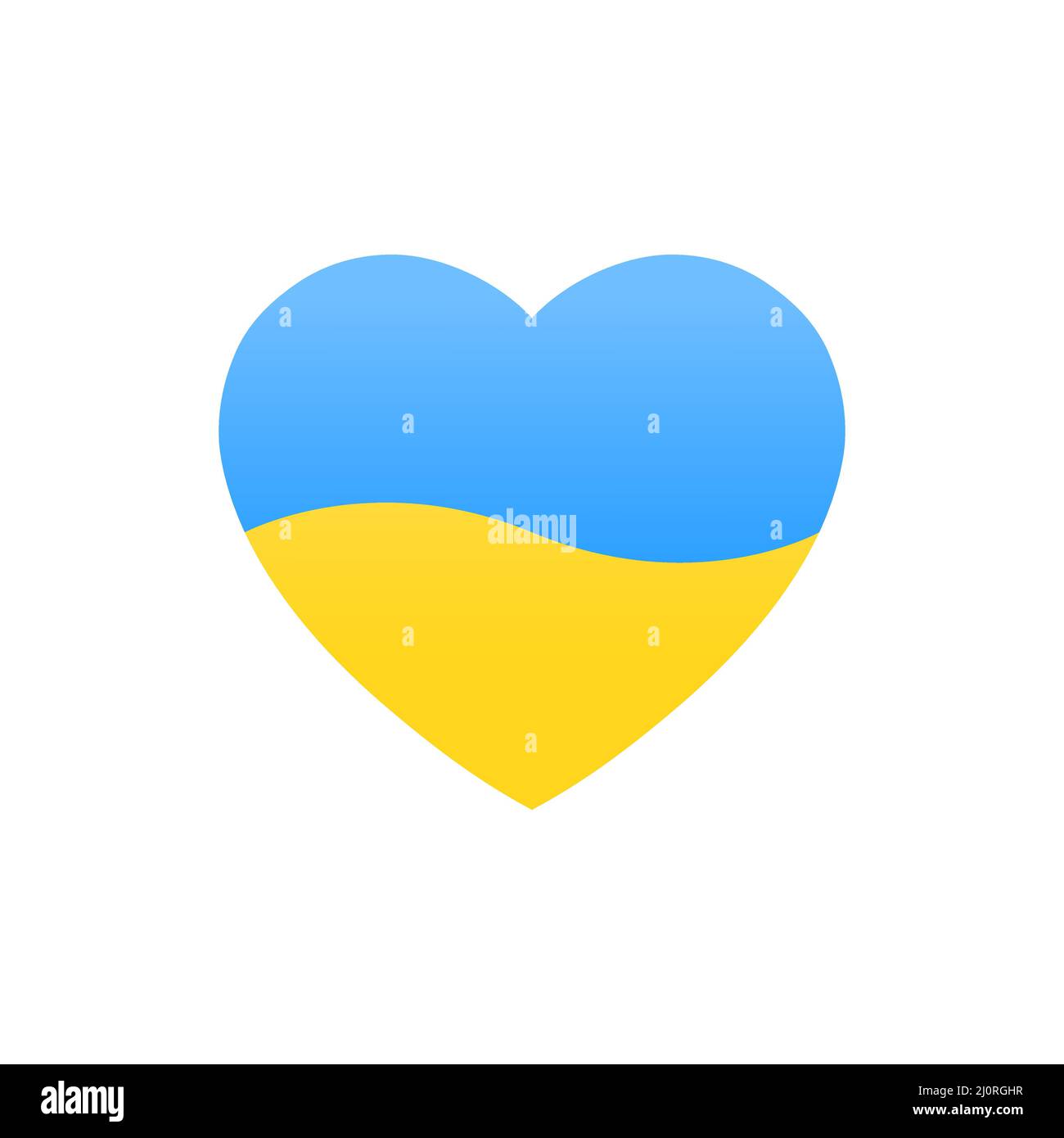 Ukrainian round flag in heart shape. National Ukraine circular flag ...