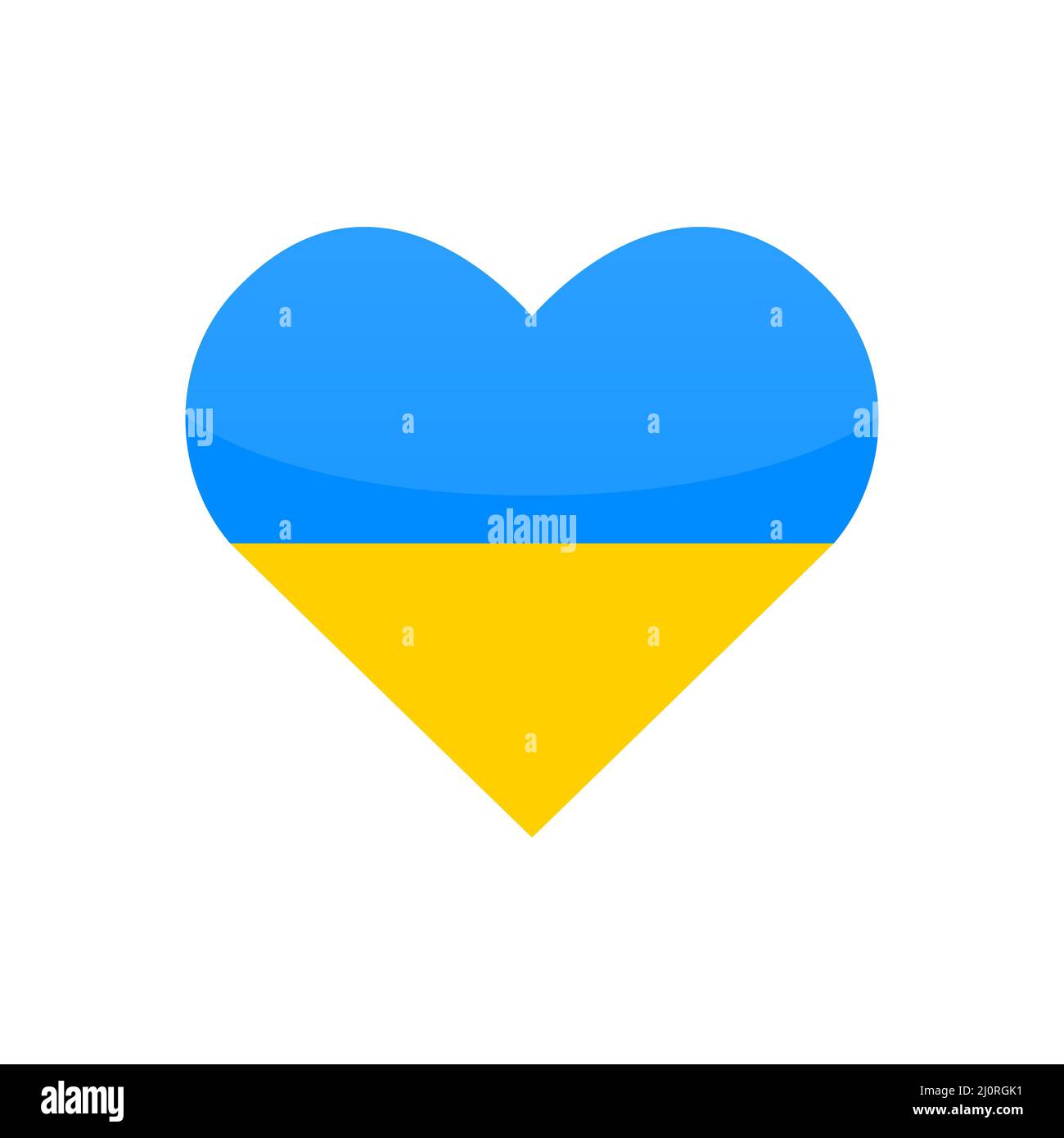 Ukrainian round flag in heart shape. National Ukraine circular flag ...