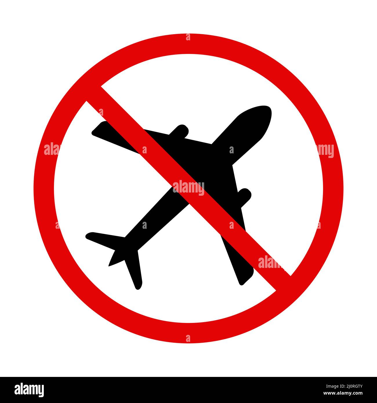 Do not fly icon. Prohibited stop airplane symbol. Closed sky sign Stock ...