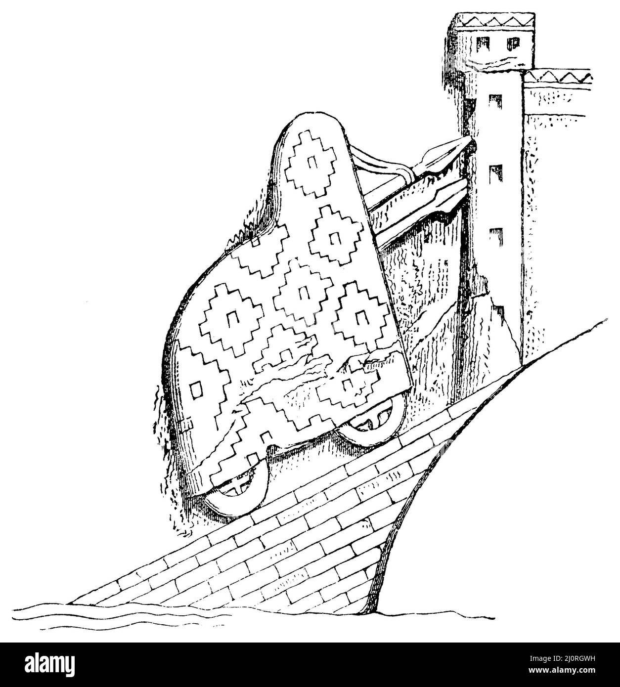 Assyrian ram, , (religion history book, 1885), Assyrischer Sturmbock ...