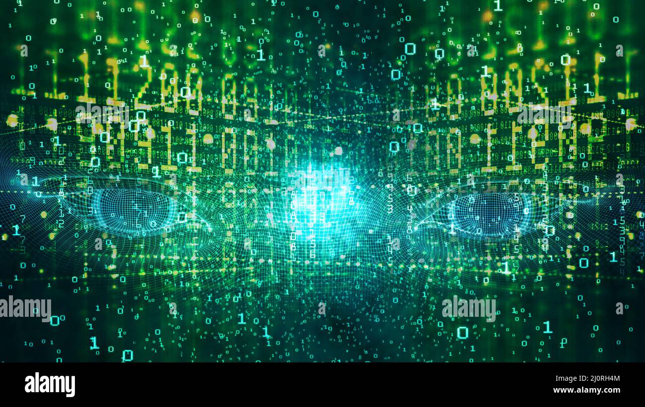 Smart digital eye looking on data flowing, processing concept, digital ... Smart digital eye looking on data flowing, processing concept, digital ...