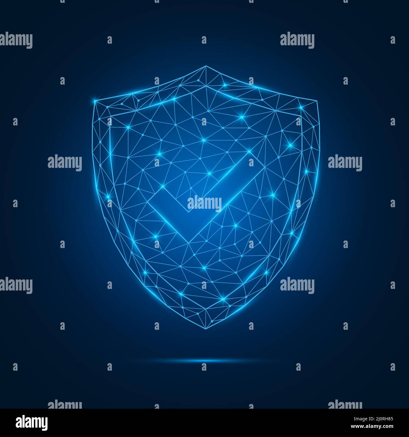Futuristic glowing low polygonal security guard shield with check mark symbol Stock Vector Image ...