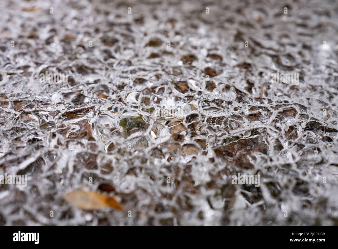 Abstract forms of ice surface in Kemeri National Park, Latvia Stock ...