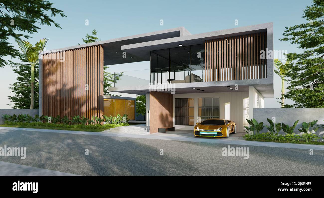 Modern House With Car