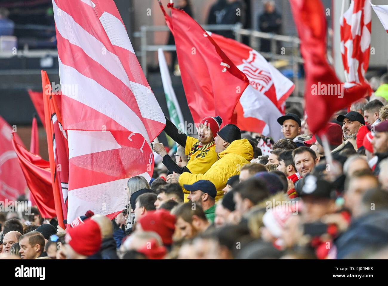 Nottingham forest fans city ground flag hi-res stock photography and ...
