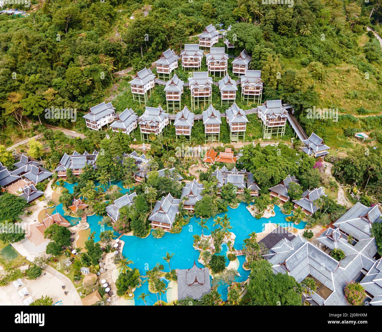 Phuket Thailand , luxury Thavorn hotel aerial view from the sky Stock ...