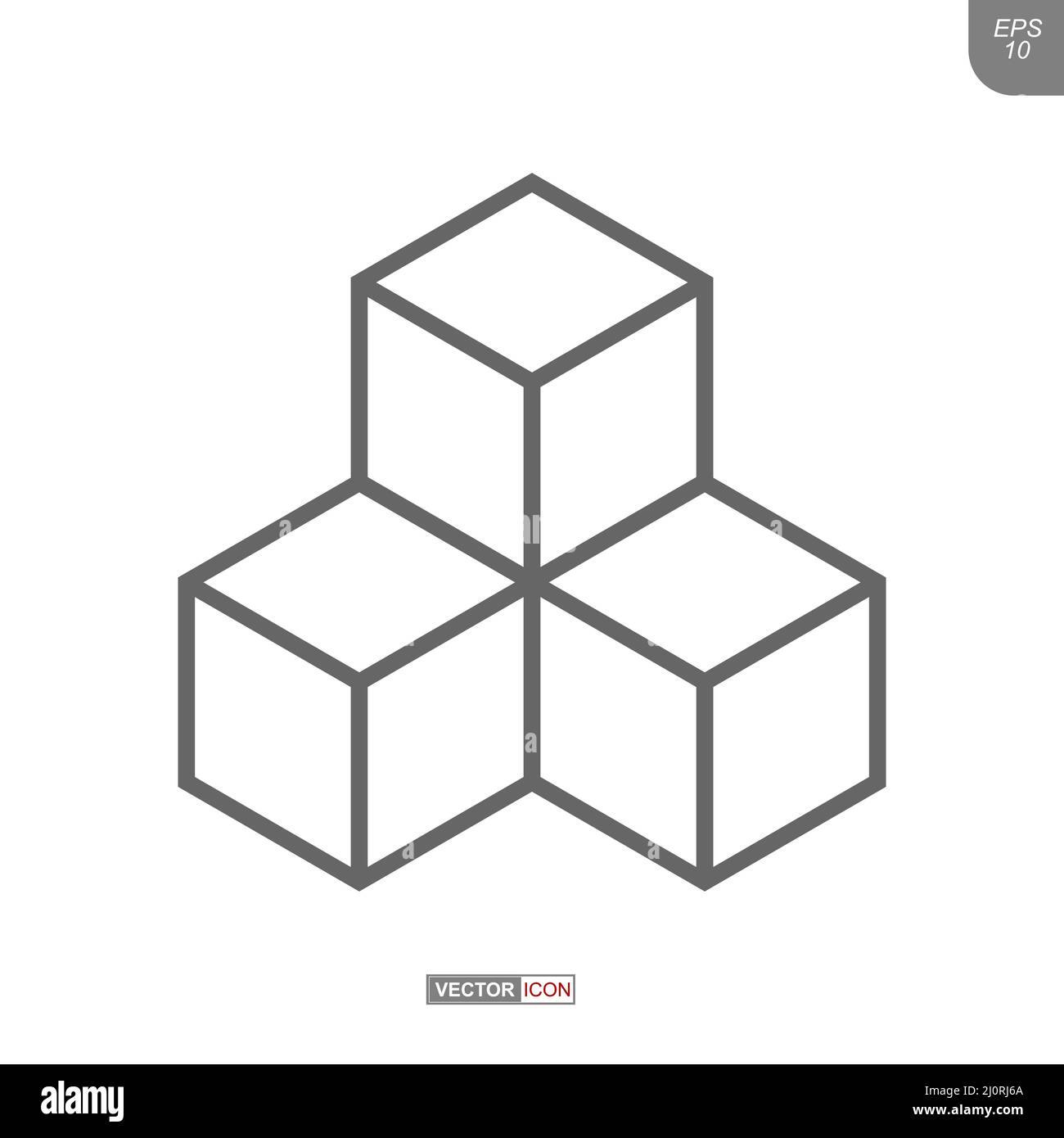 Vector cube icon. Icon for websites and applications. Empty, contour ...