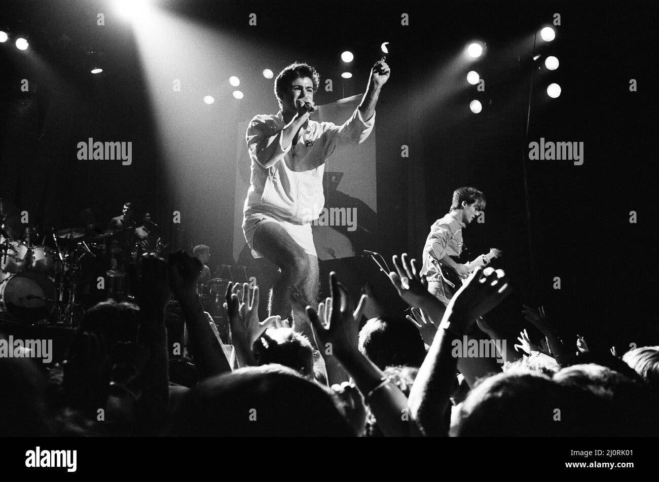 New pop sensation Wham! pictured in concert in Aberdeen, Scotland. This ...