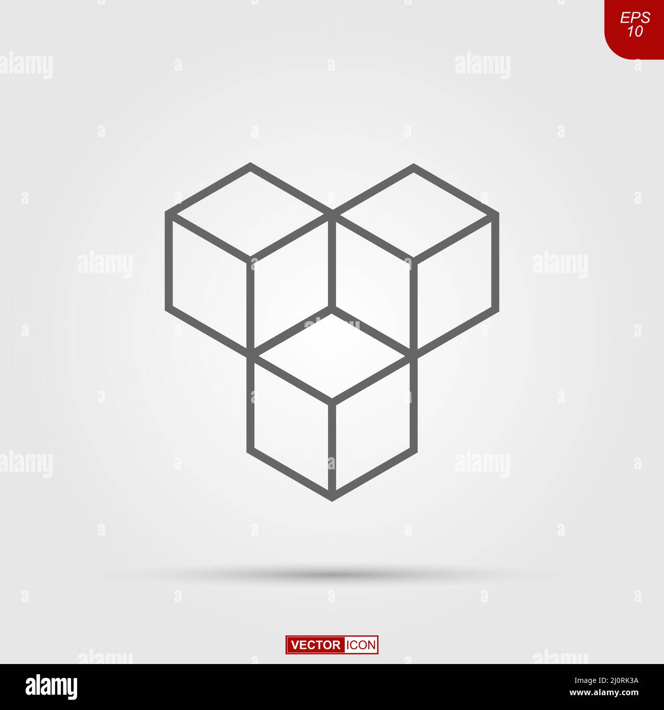 Vector cube icon. Icon for websites and applications. Empty, contour ...