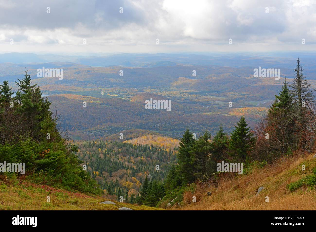 Mont Tremblant fall foliage, from top of Mont Tremblant in city of Mont ...