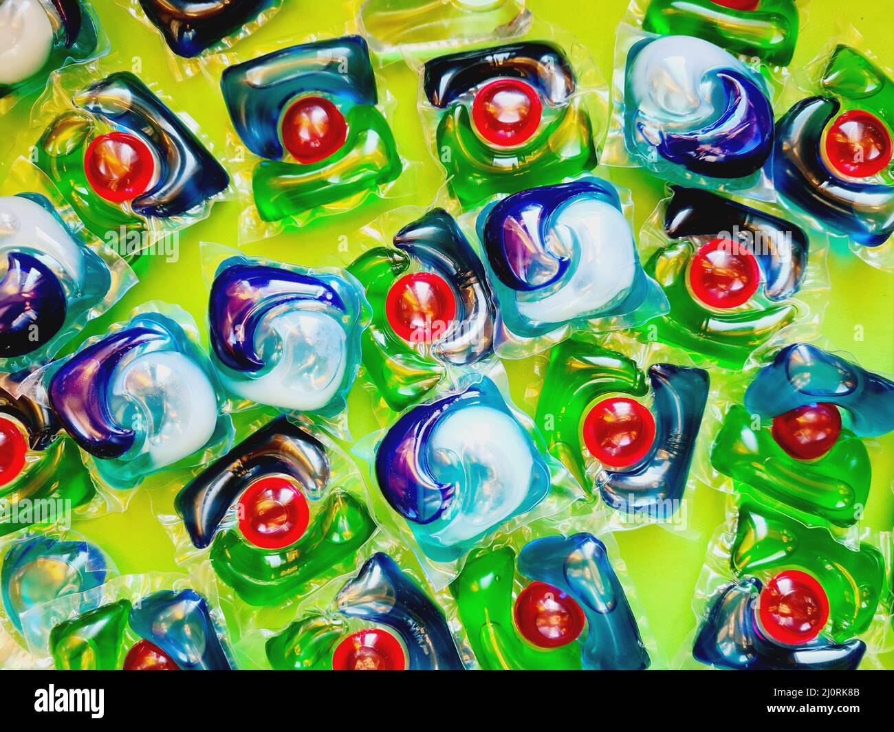 Top view of colorful bright washing machine pod capsules Stock Photo ...