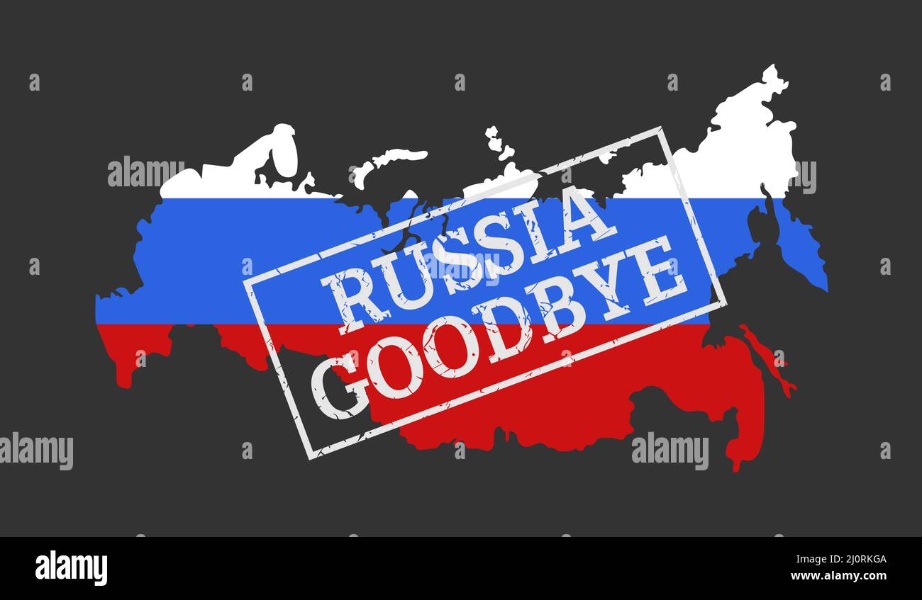 Contour conditional map of Russia in the colors of the Russian flag ...