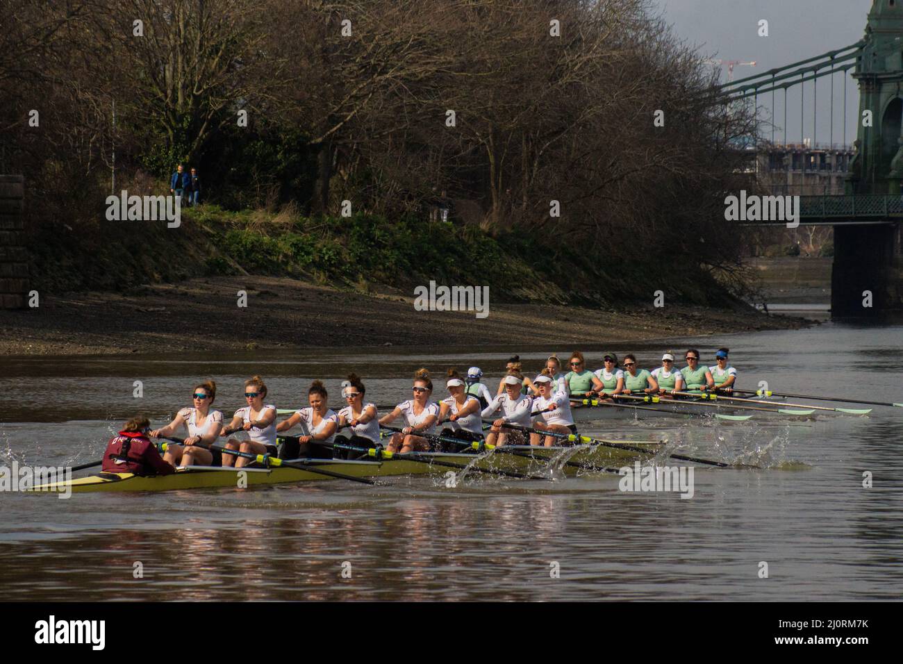 London, UK. 20th Mar, 2022. Cambridge University Boat Club Women V ASR ...
