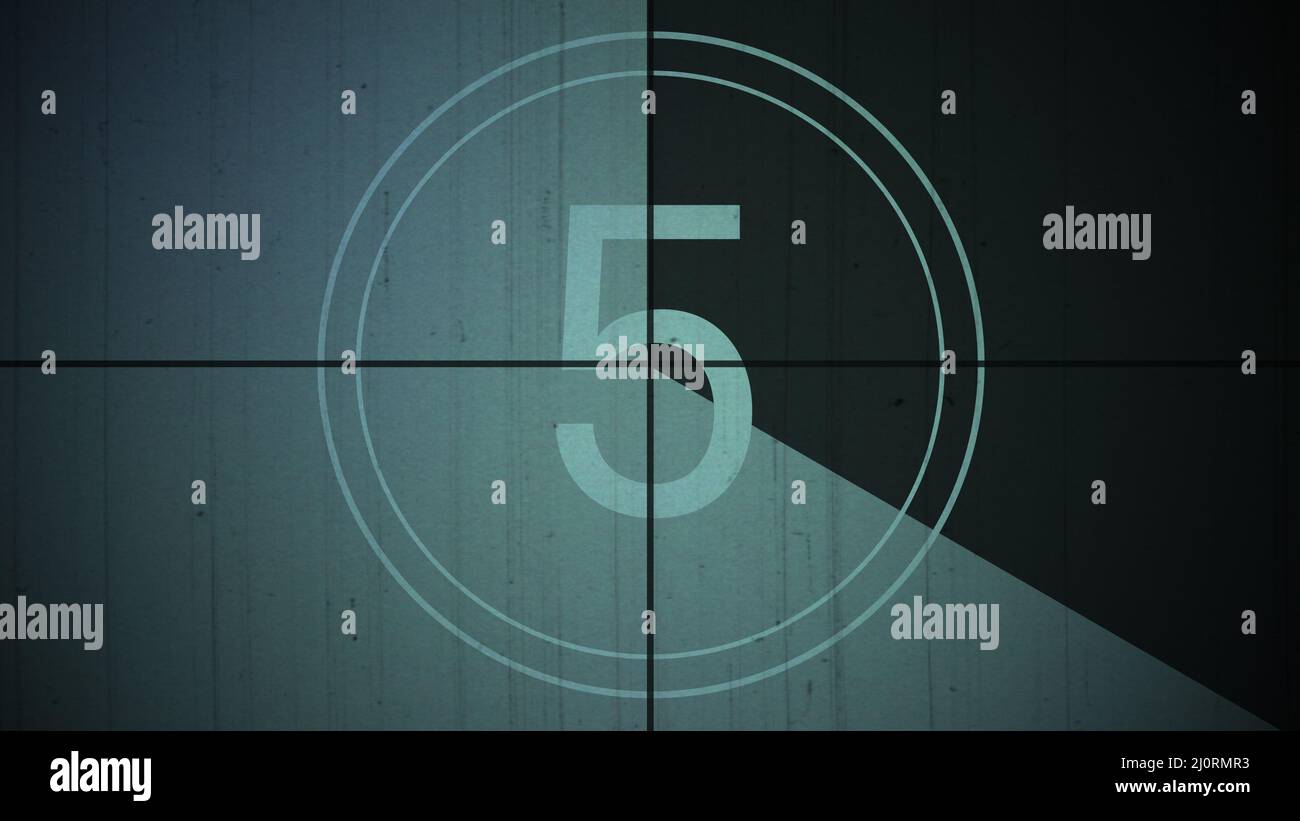 Film Vintage countdown number 5. Movie film strip with countdown number ...