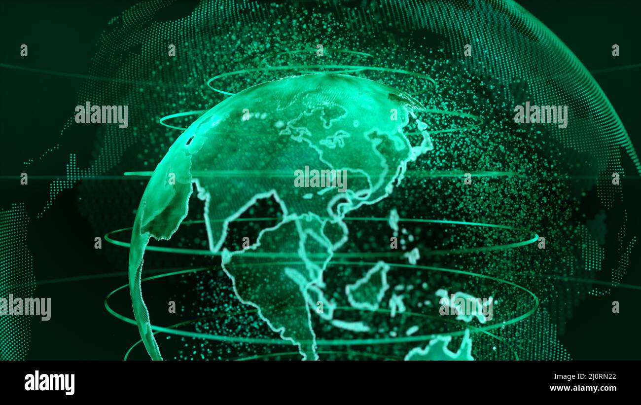 3d spinning earth animation green hi-res stock photography and images ...