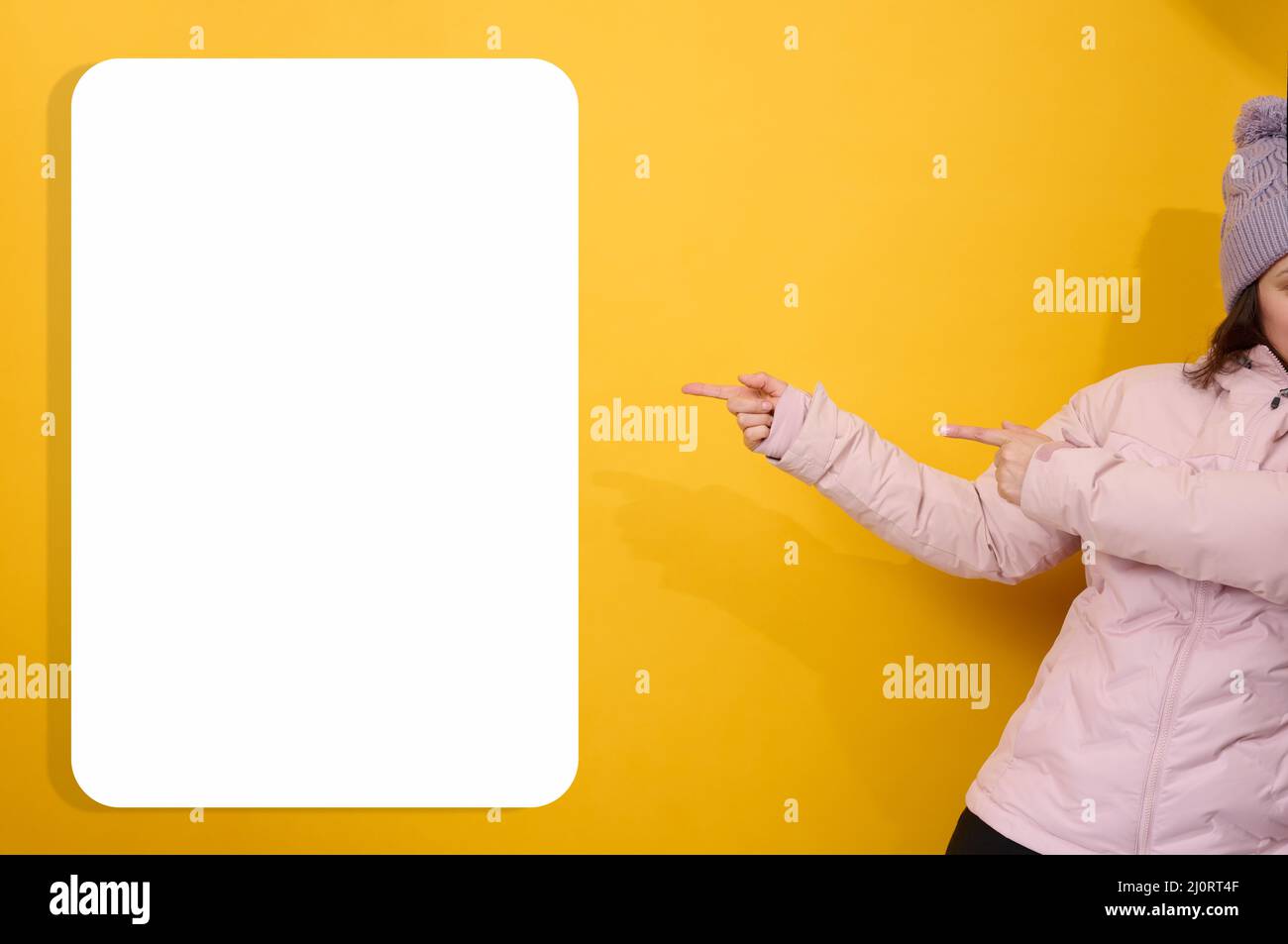 Business woman pointing place hi-res stock photography and images - Alamy