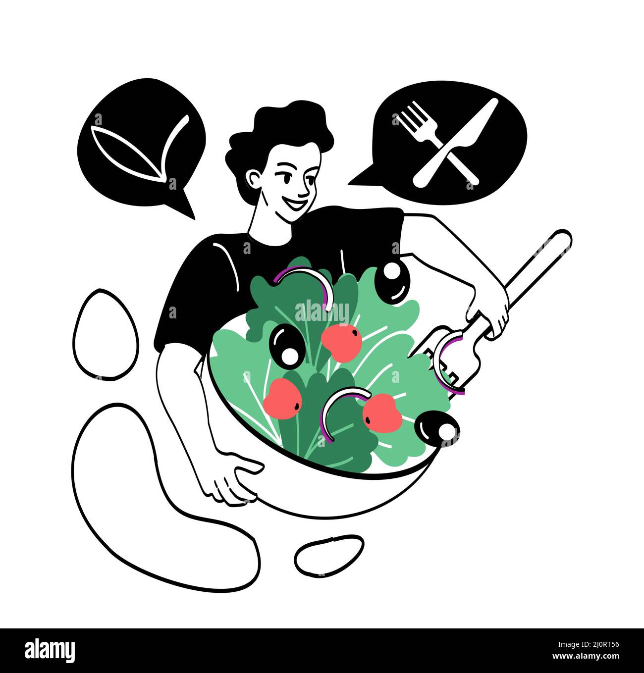 Harvest salad person Stock Vector Images - Alamy