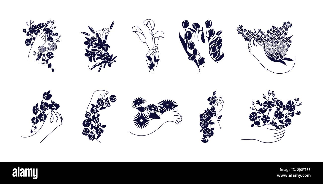 Bunches flowers Stock Vector Images - Alamy