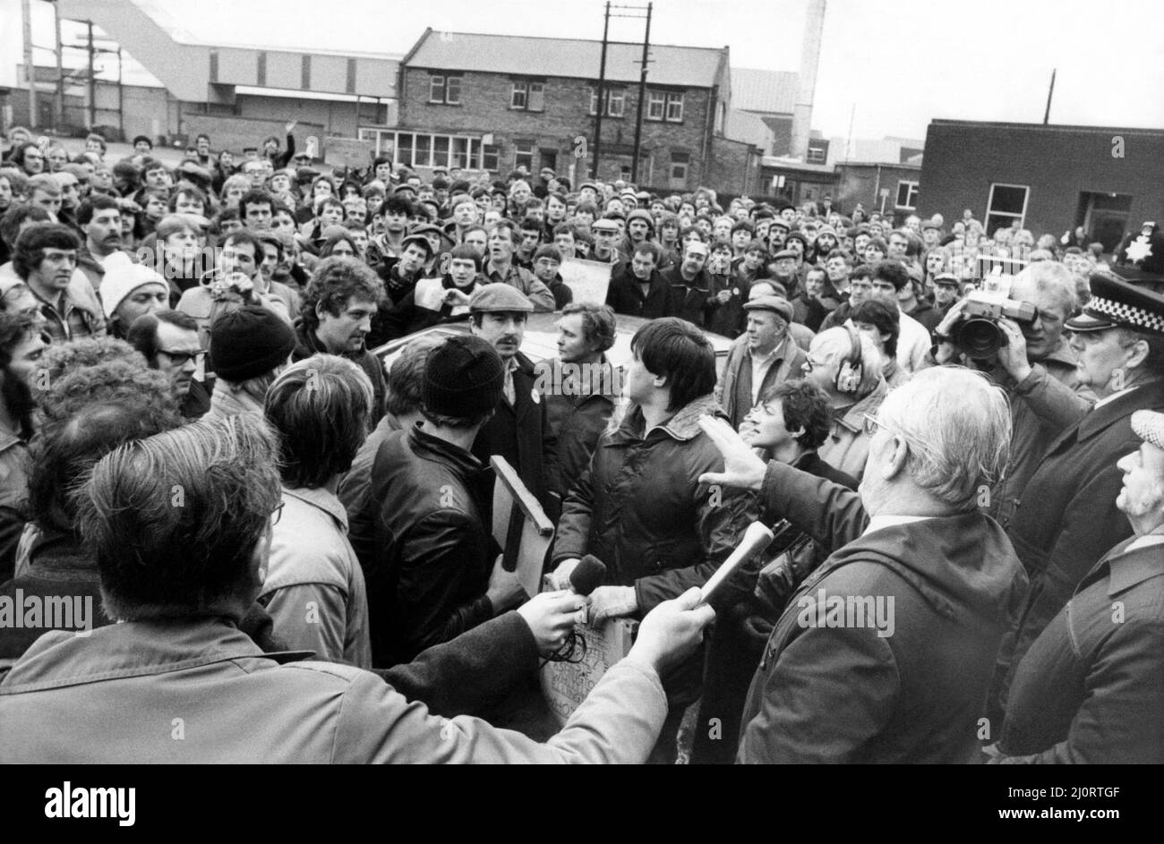 The National Miners Strike 1984 An angry crowd of around 400 jeering ...