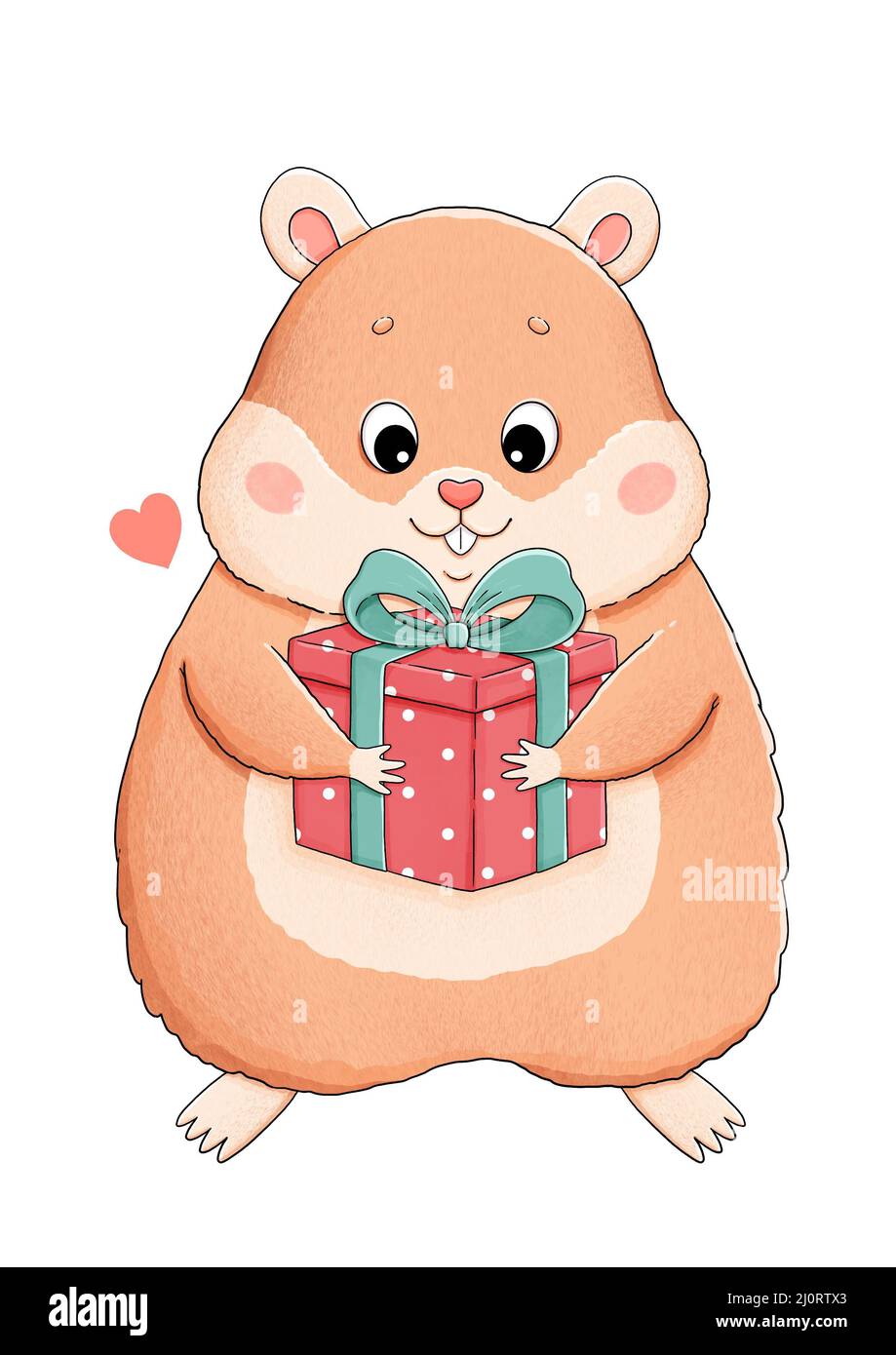 Cute little hamster with big gift box Stock Photo - Alamy