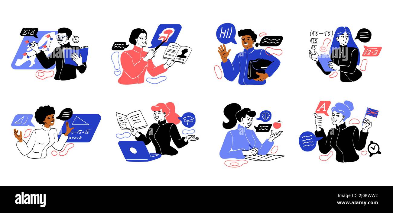 Young teacher modern school Stock Vector Images - Alamy