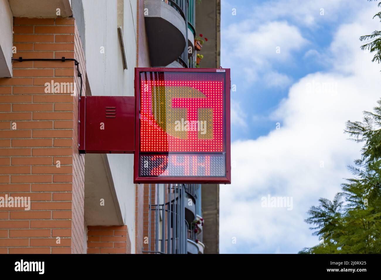 Tobacco store digital sign illuminated Stock Photo - Alamy