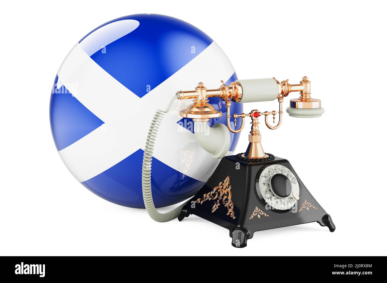 Phone with Scottish flag. Communication services in Scotland, concept ...