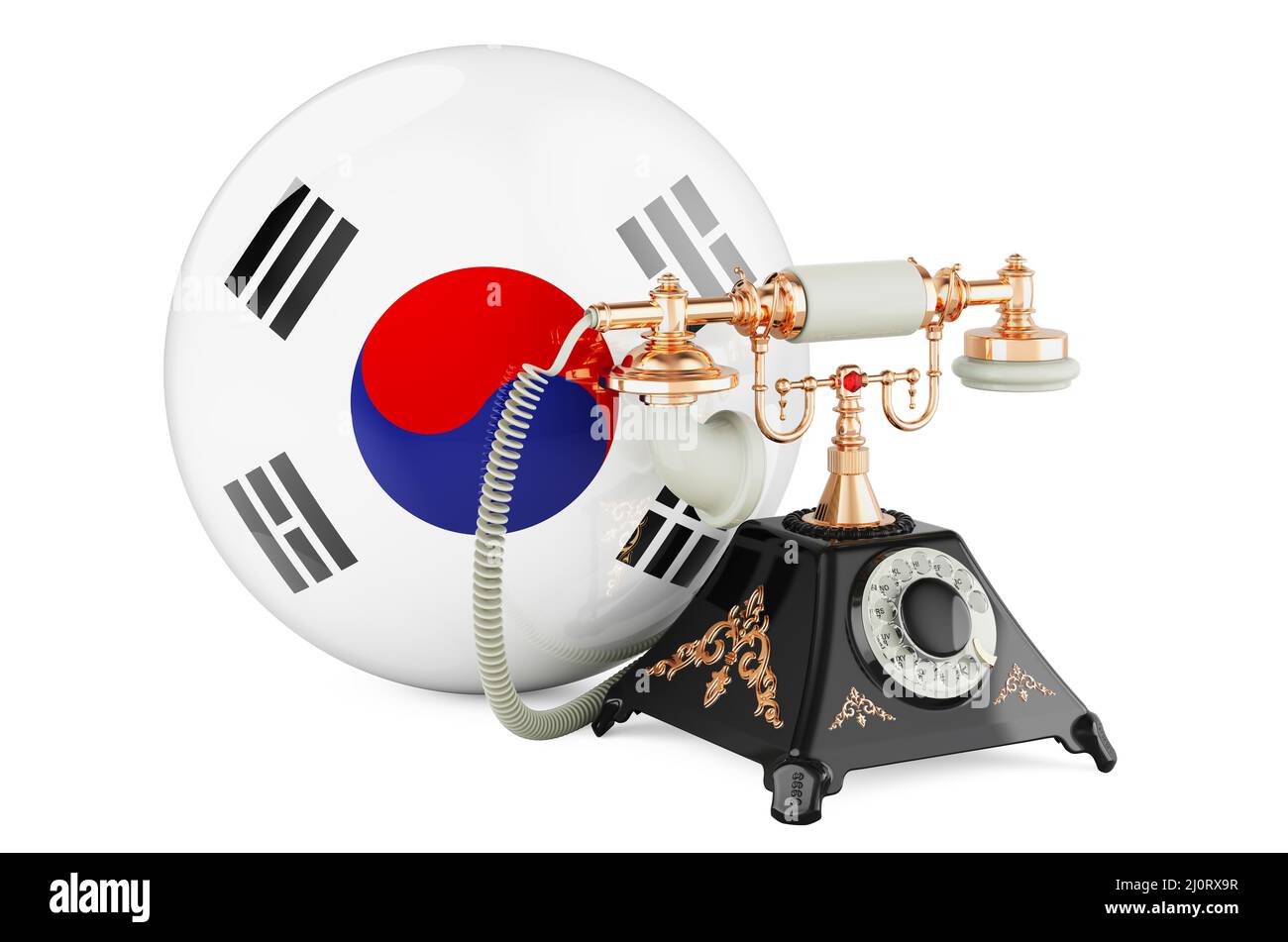 Phone with South Korean flag. Communication services in South Korea ...