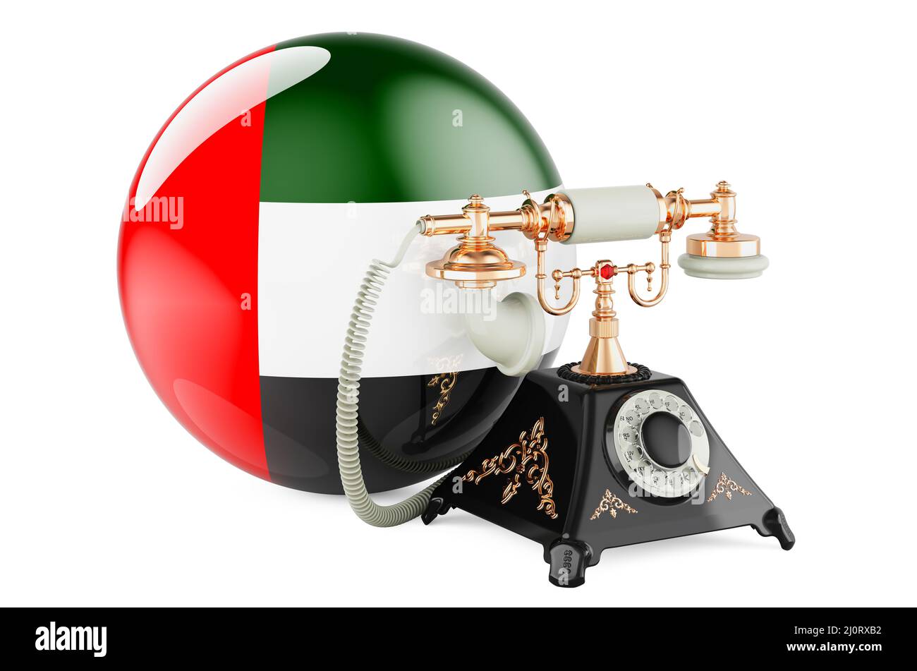 Phone with the United Arab Emirates flag. Communication services in the ...