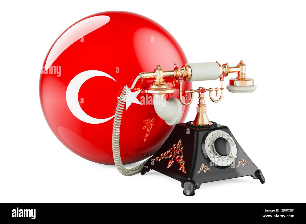 Phone with Turkish flag. Communication services in Turkey, concept. 3D ...
