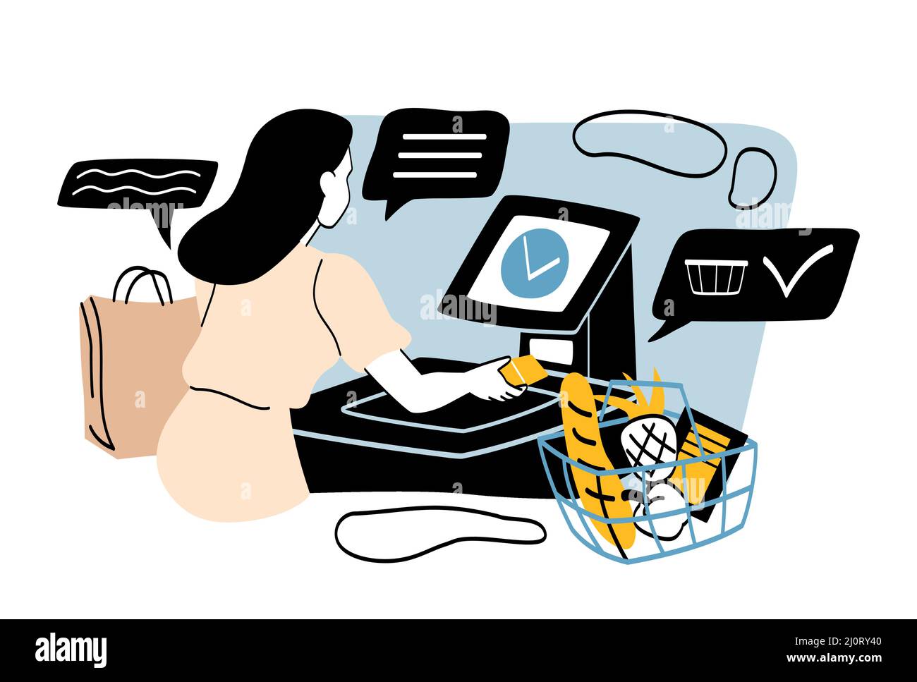 Self service checkout Stock Vector Image & Art - Alamy