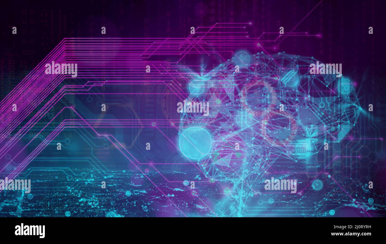 Technology background with connecting lines Stock Photo - Alamy