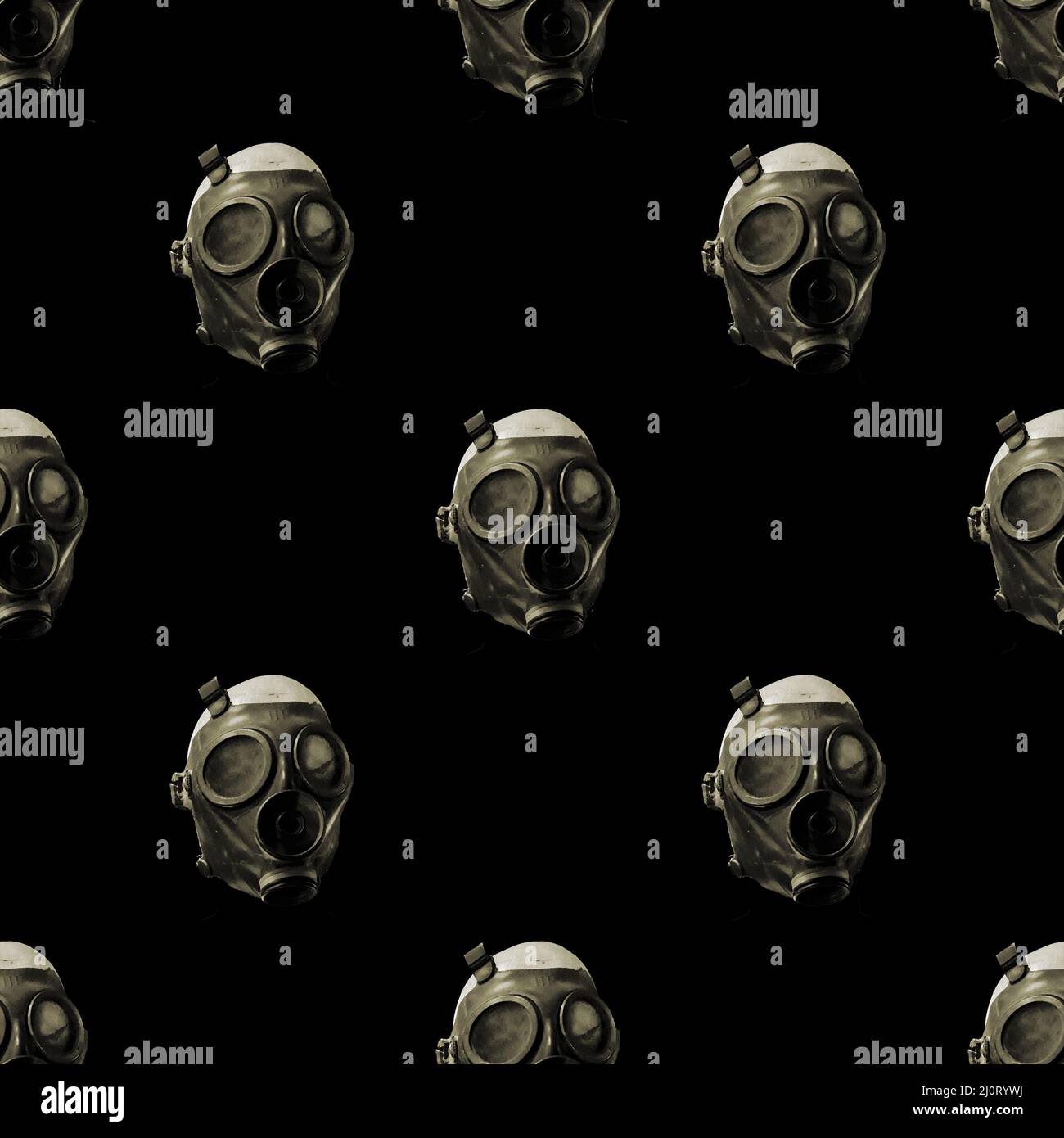 Creepy Head Sculpture With Respirator Motif Pattern Stock Photo - Alamy
