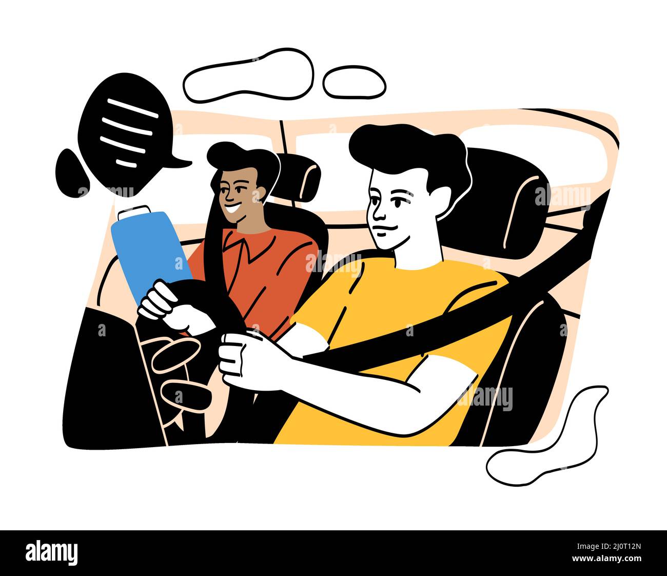 Happy driver in car Cut Out Stock Images & Pictures - Alamy