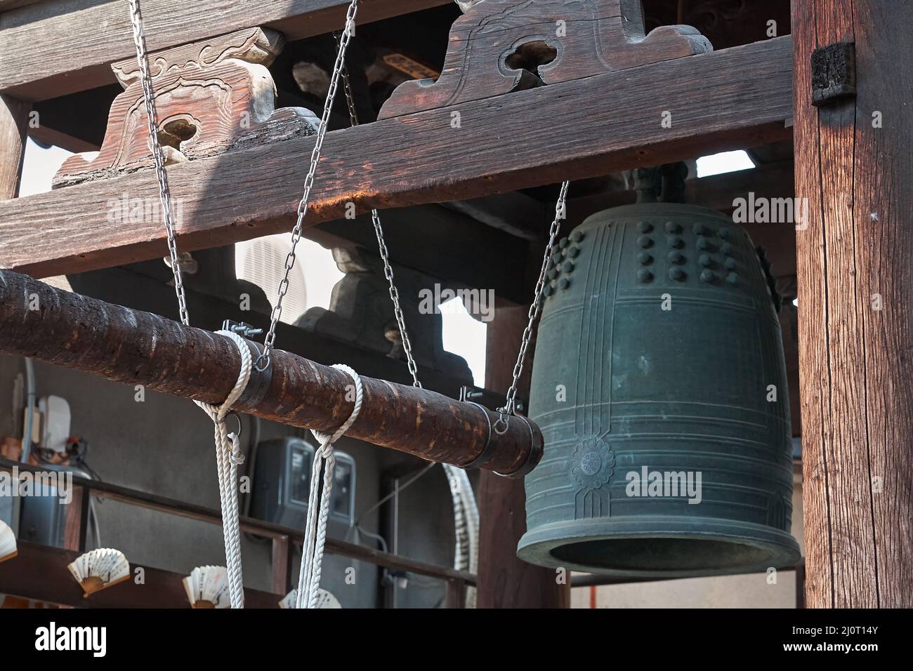 Bonsho (The Buddhist bell) in the Buddhist temple of Kyoto. Japan Stock ...