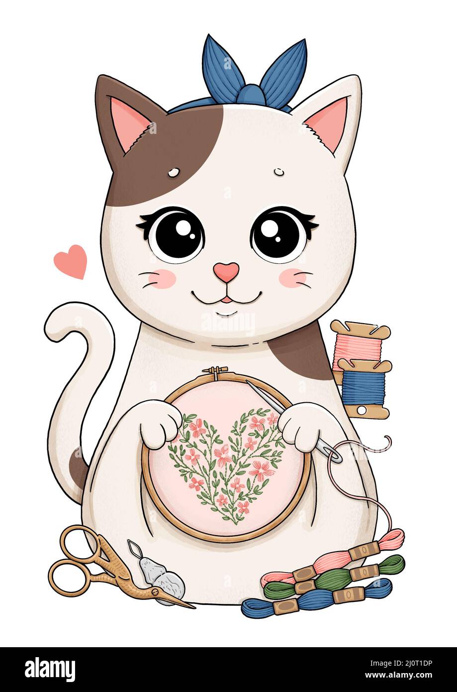 Cute White And Brown Cat With Embroidery Stock Photo Alamy cute-white-and-brown-cat-with-embroidery-stock-photo-alamy