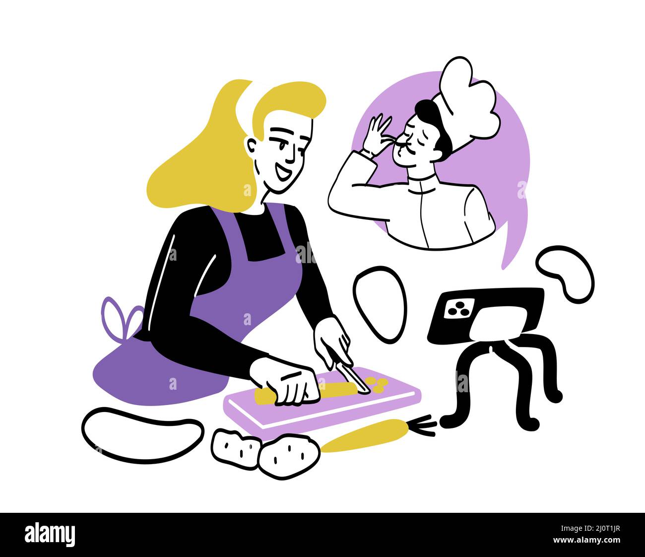 Online learning doodle art Cut Out Stock Images & Pictures - Alamy