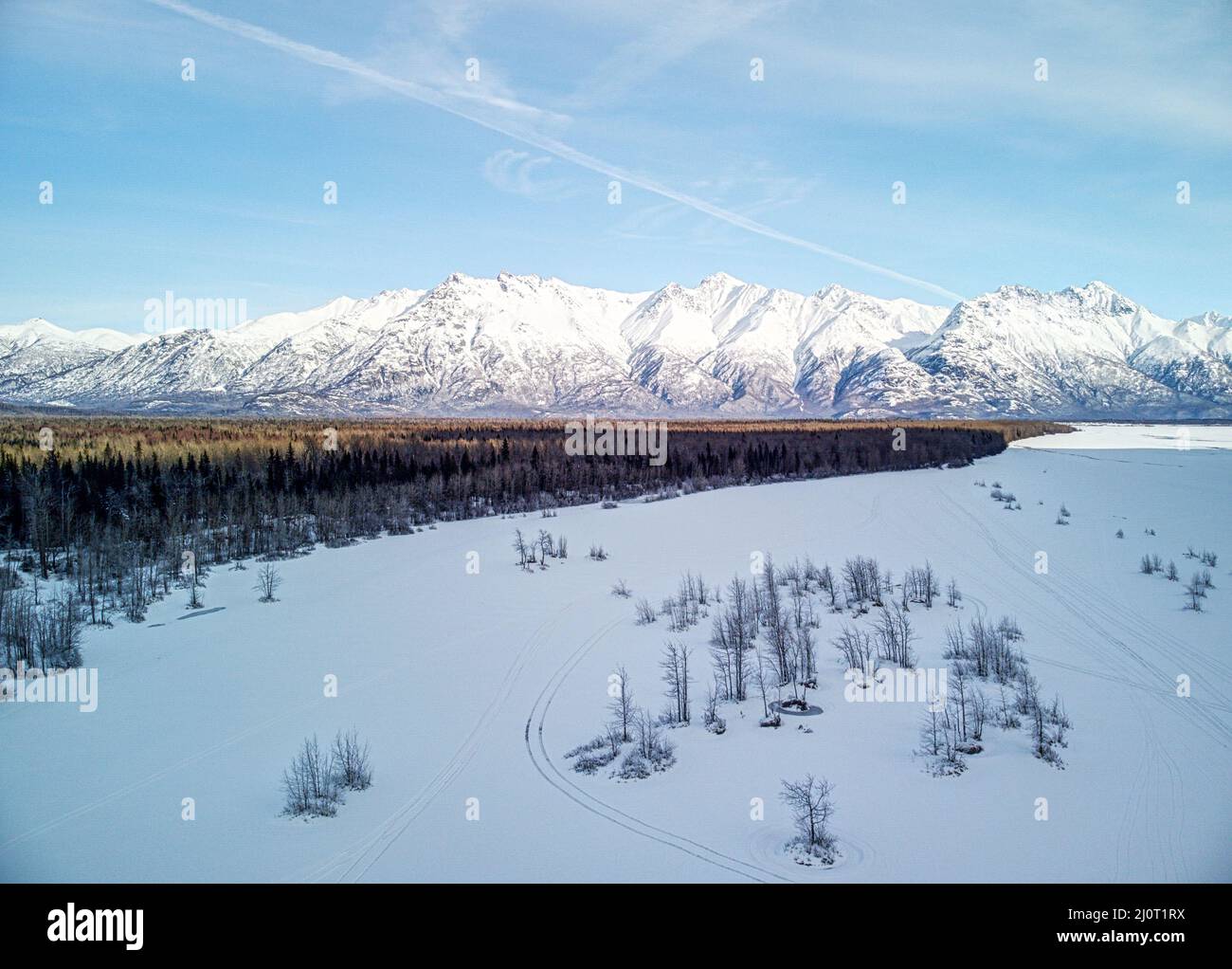 Aerial view of the Knik River Bridge in Palmer, Alaska Stock Photo - Alamy