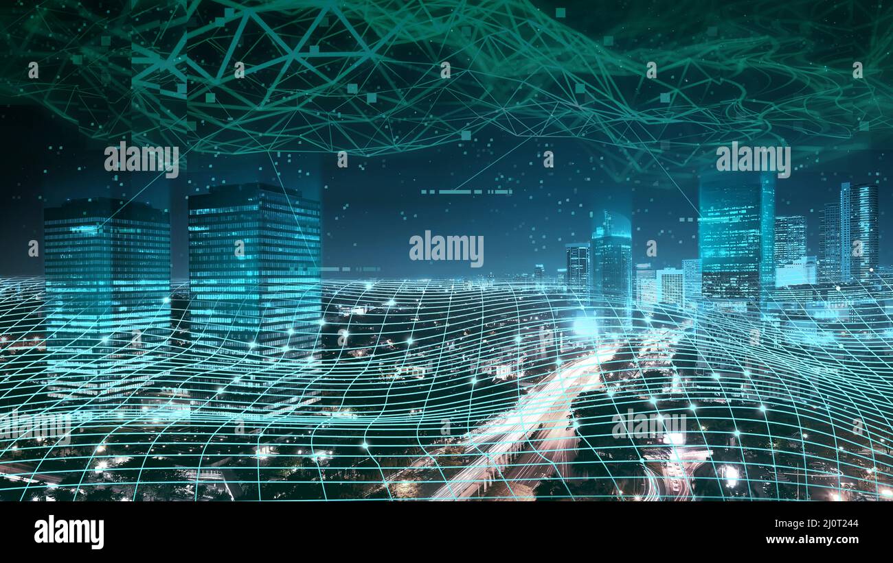 technology wave covers the smart city, connectivity, futuristic ...