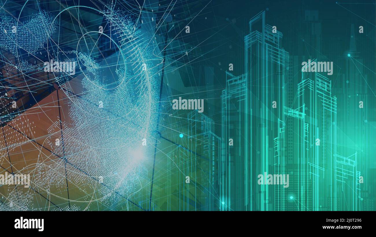 Smart city with funnel spark, futuristic, artificial intelligence ...