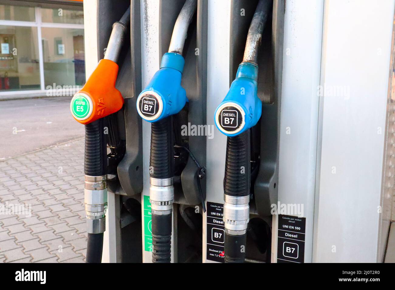 IP Gas Station, fuel pump. IP is an Italian brand of Gruppo Api Stock ...