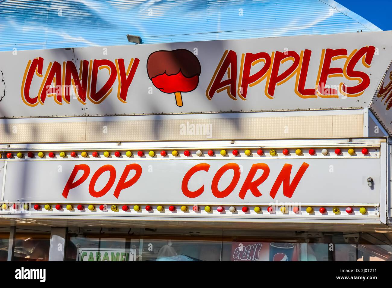 Concession Stand Sign Advertising Candy Apples Stock Photo - Alamy