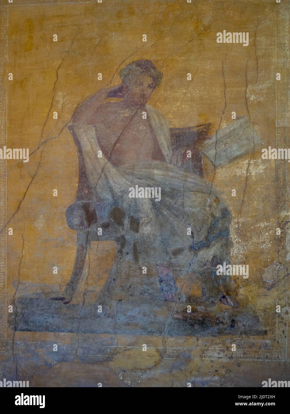 Menander portrait in the Pompeii villa with his name Stock Photo - Alamy