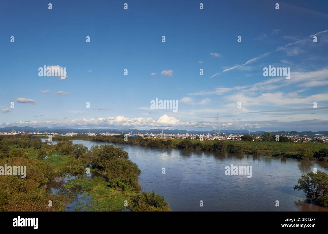 Landscapes of rural Japan with river in central Honshu. Honshu. Japan ...