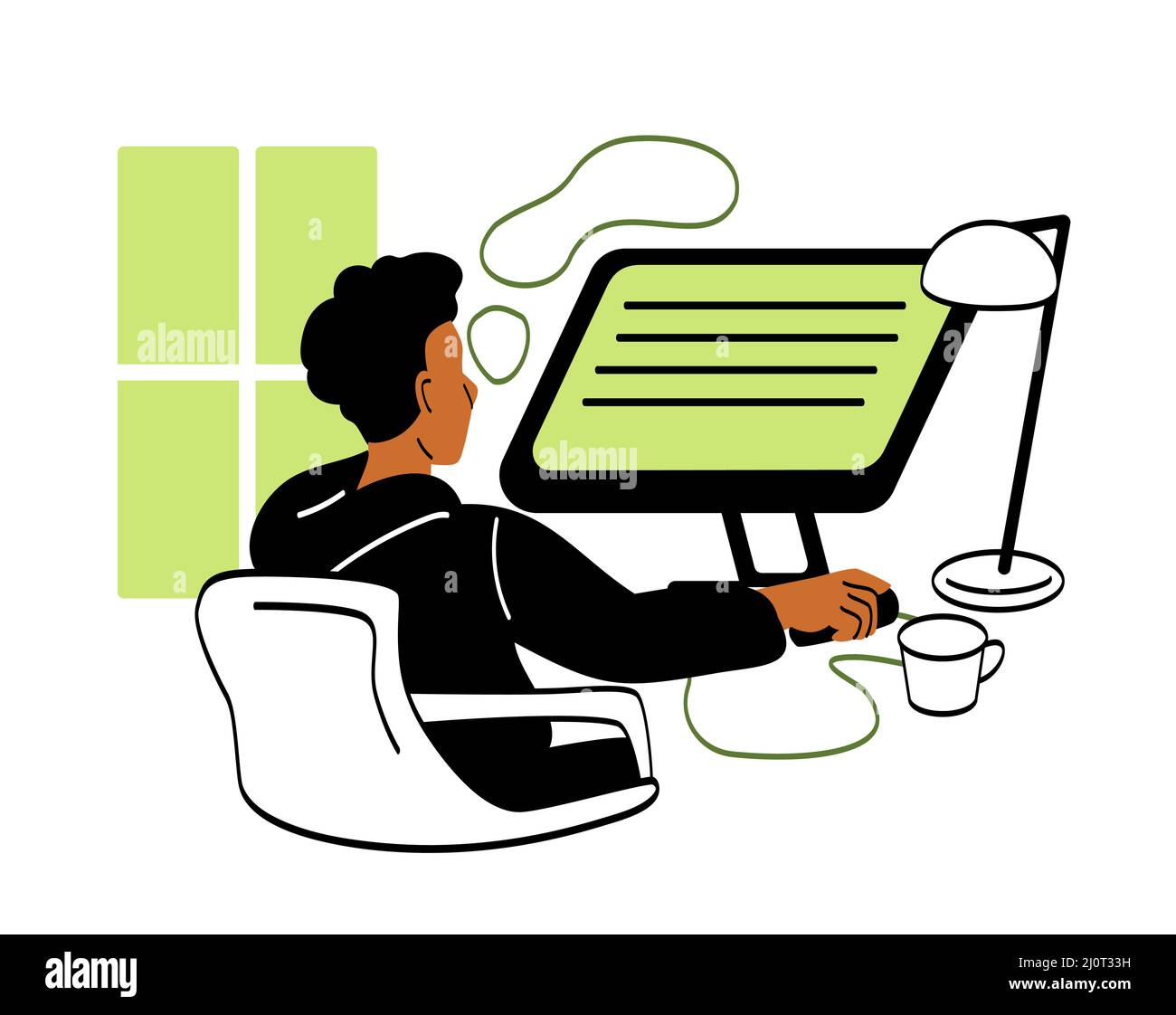Designer programmer working home Cut Out Stock Images & Pictures - Alamy