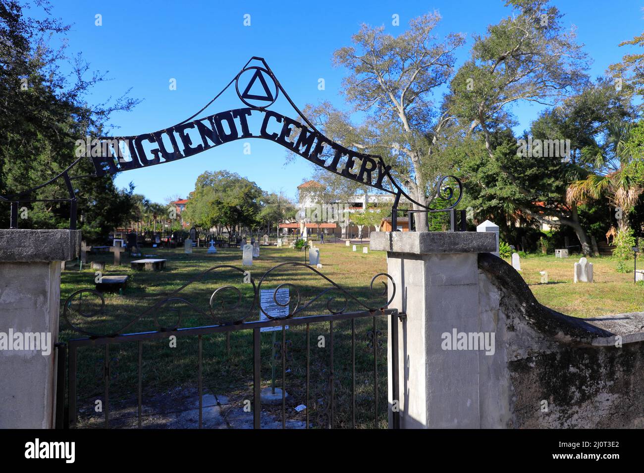Huguenot Cemetery outside of the Old City wall of St.Augustine.Florida ...