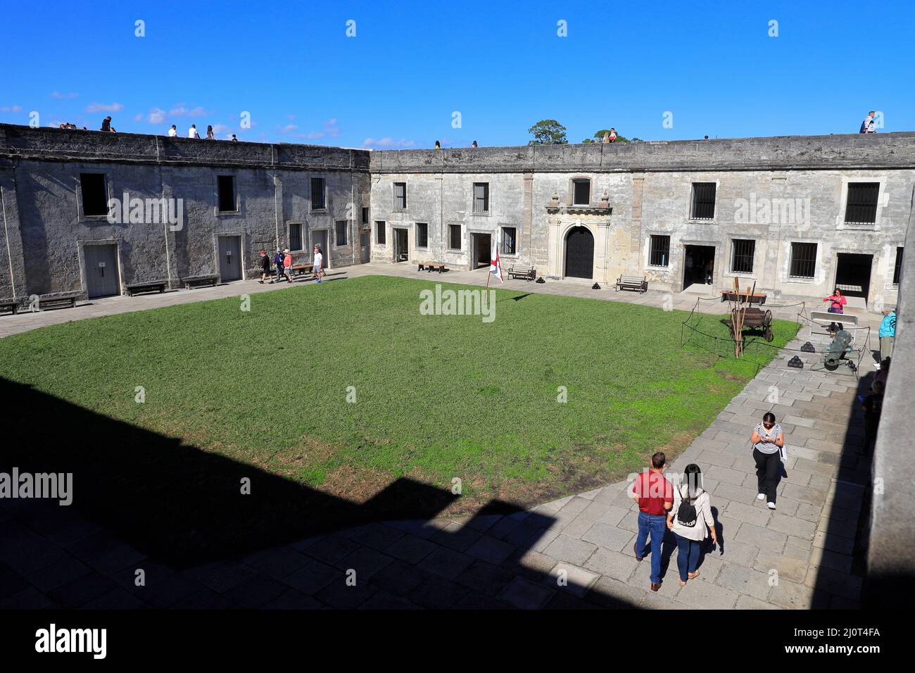 The garrison and interior courtyard of Castillo De San Marcos National ...