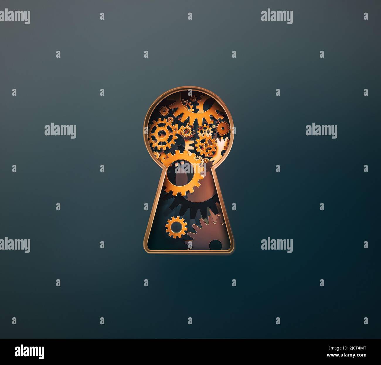 Keyhole and Gear Mechanism Inside Stock Photo - Alamy