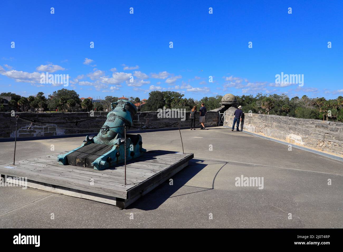 An ancient Spanish mortar on the top of Castillo De San Marcos National ...