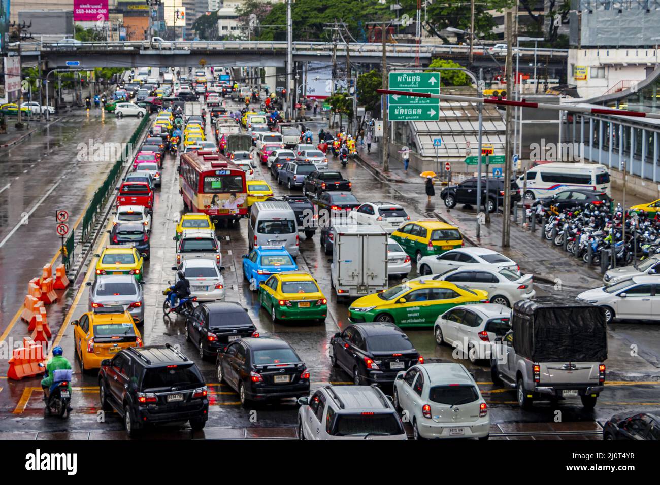 Rush hour big heavy traffic jam in busy Bangkok Thailand Stock Photo ... Rush hour big heavy traffic jam in busy Bangkok Thailand Stock Photo ...